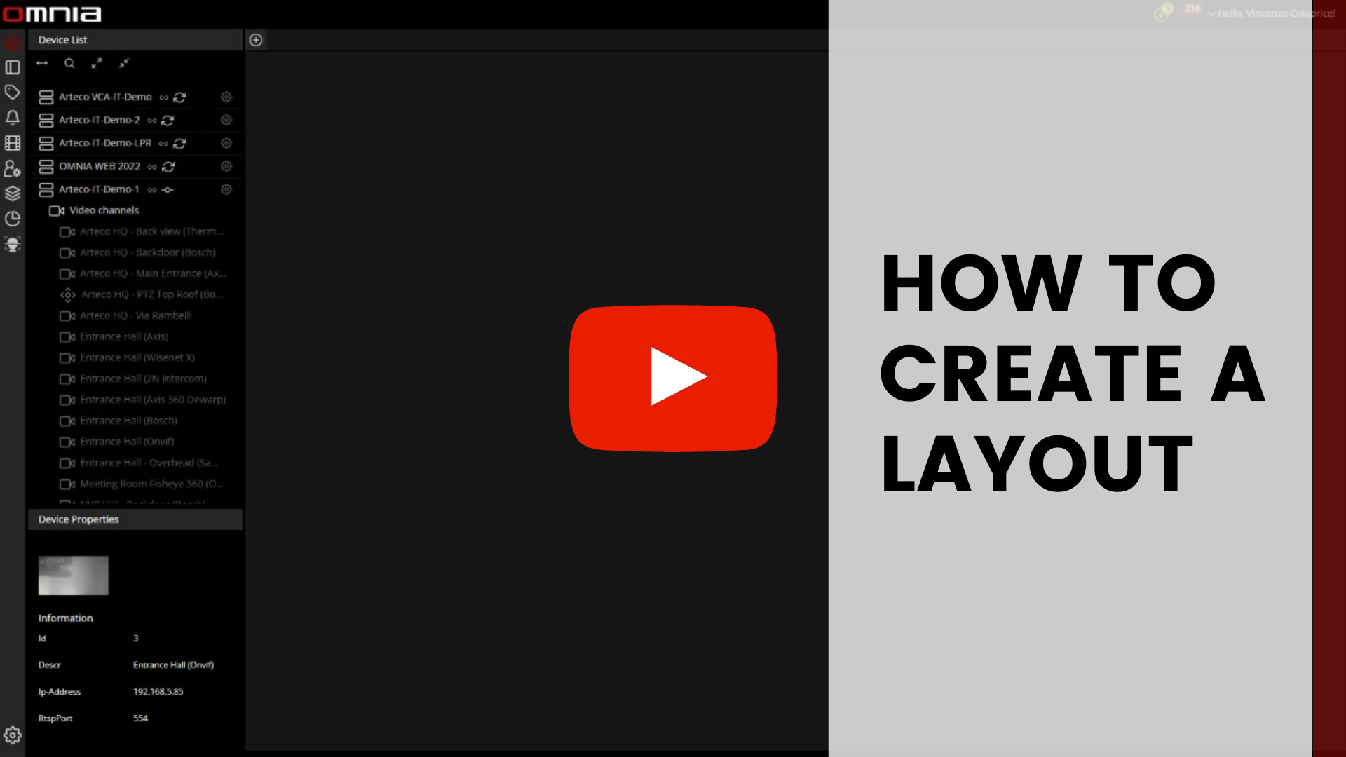 OMNIA HYBRID CLOUD - How to Create a Layout - Arteco